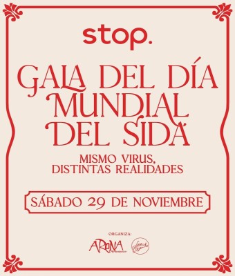Entradas Gala 2025 por el Día Mundial del Sida de ONG Stop (Stop Sida ...